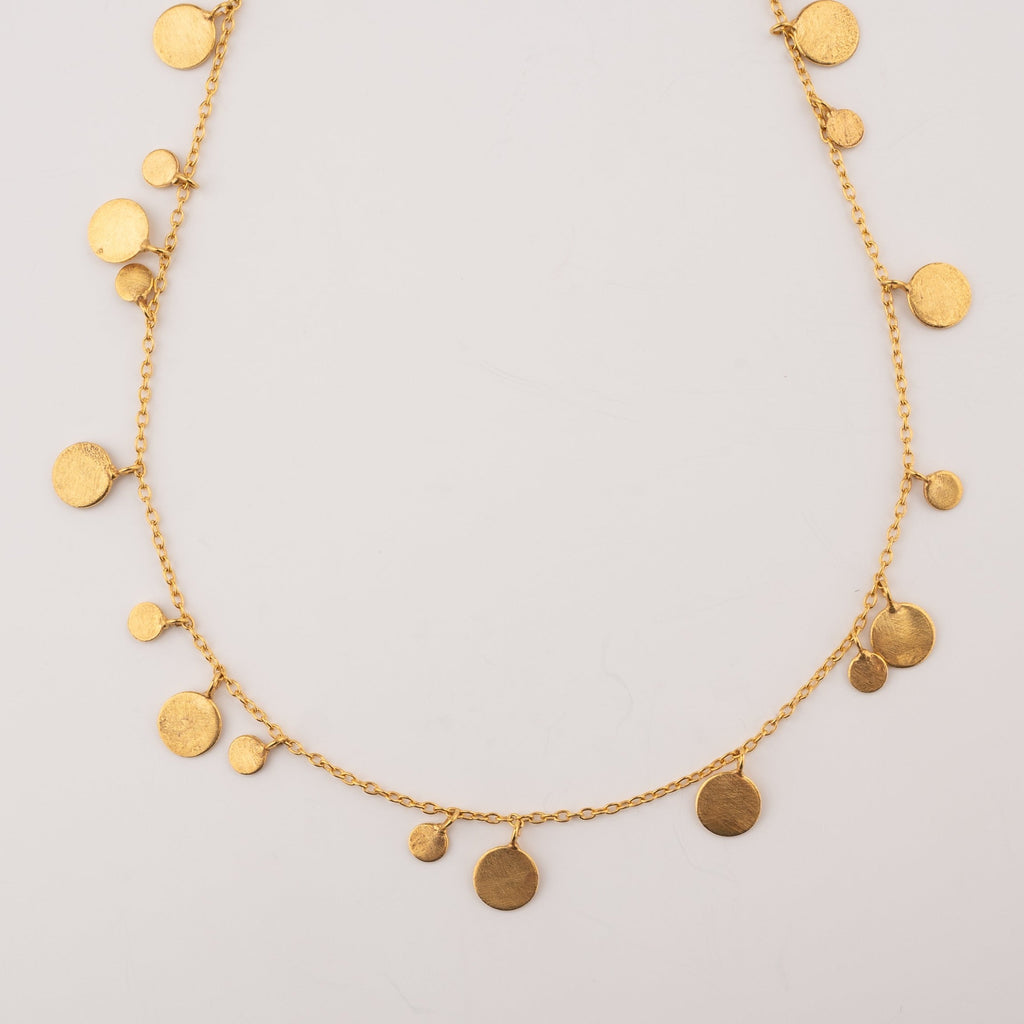 BRUSHED GOLD DISC NECKLACE – shelleytaylor